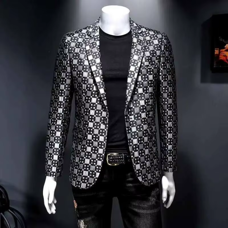 2021 Spring Blazer Men Suit Stage Casual Suit Silver Bleazer for Men ...