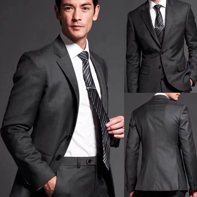 Custom Made Men Suit Set, Tailor Made Suit Regular, Bespoke Charcoal ...
